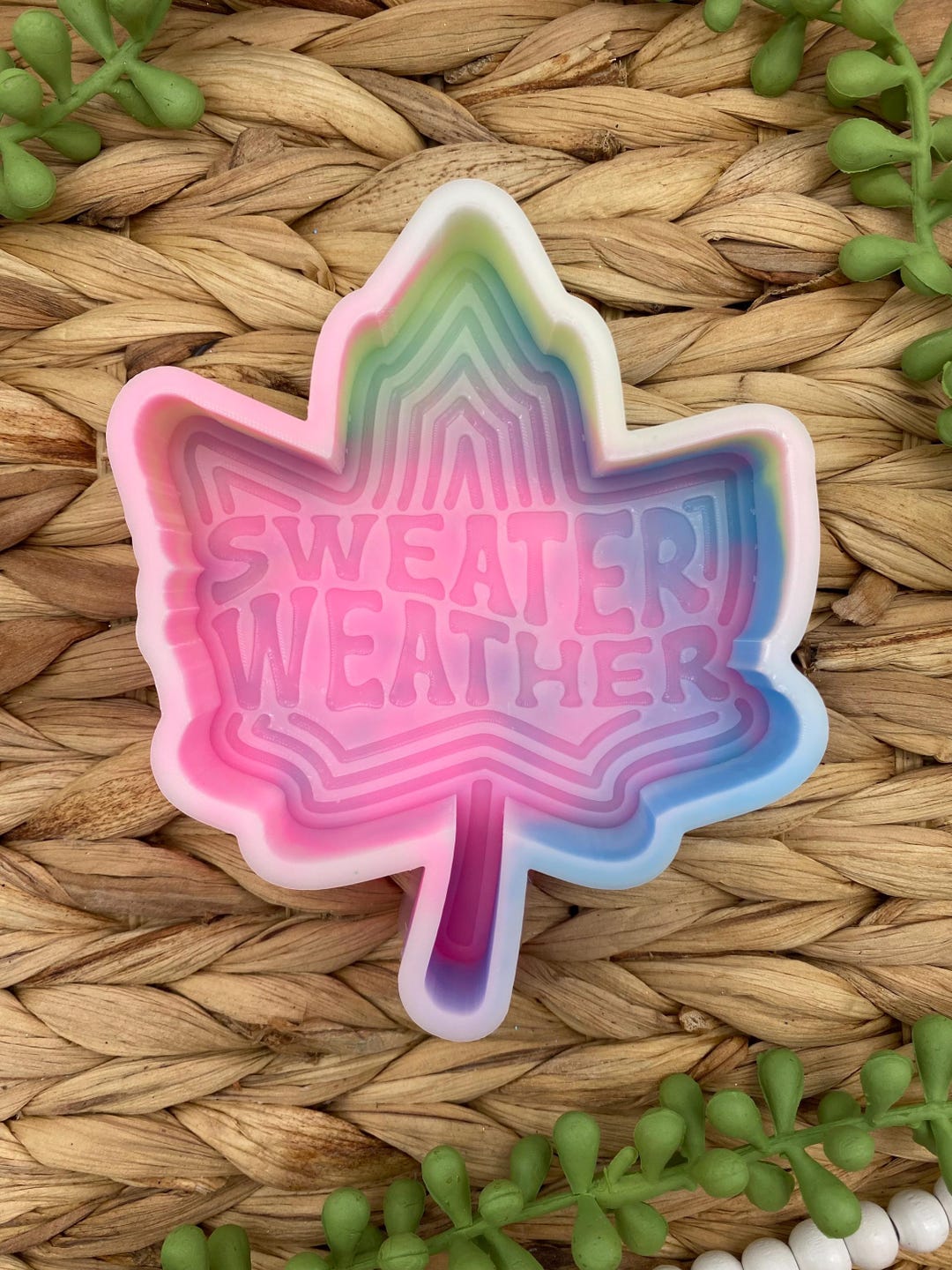 Sweater Weather Mold, Leaf Freshie Mold, Fall Freshie Mold, Trendy Leaf ...