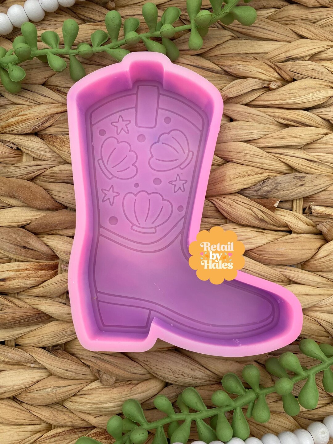 Seashell Cowboy Boot Mold, Western Summer Freshie Molds, Beach Silicone ...