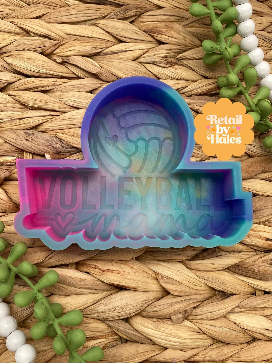 Volleyball Mama Freshie Silicone Mold, Volleyball Mom Aroma Bead Mold ...