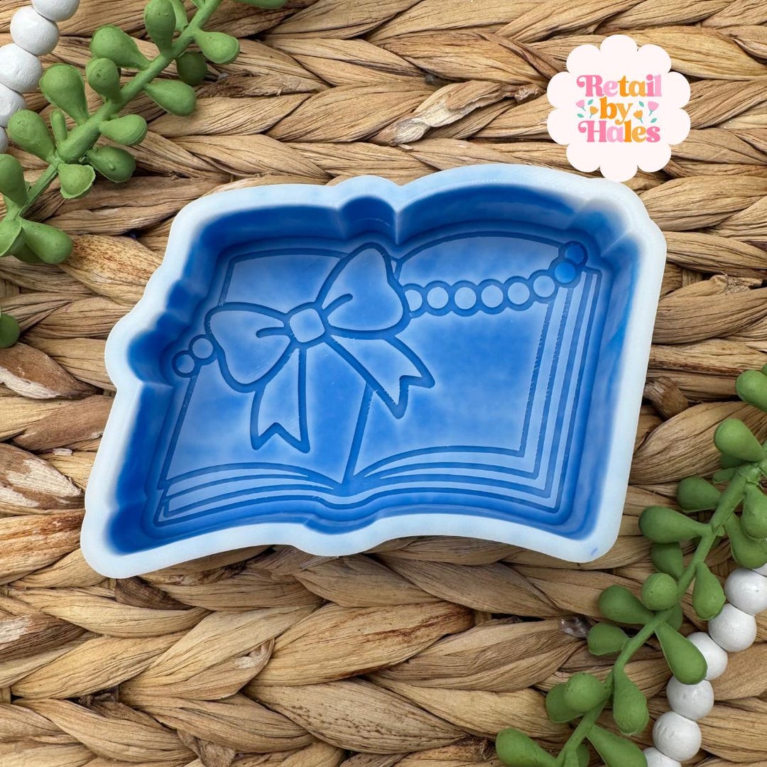 Book With Pearls Freshie Mold, Book Lover Freshie Mold, Cozy Book Molds ...