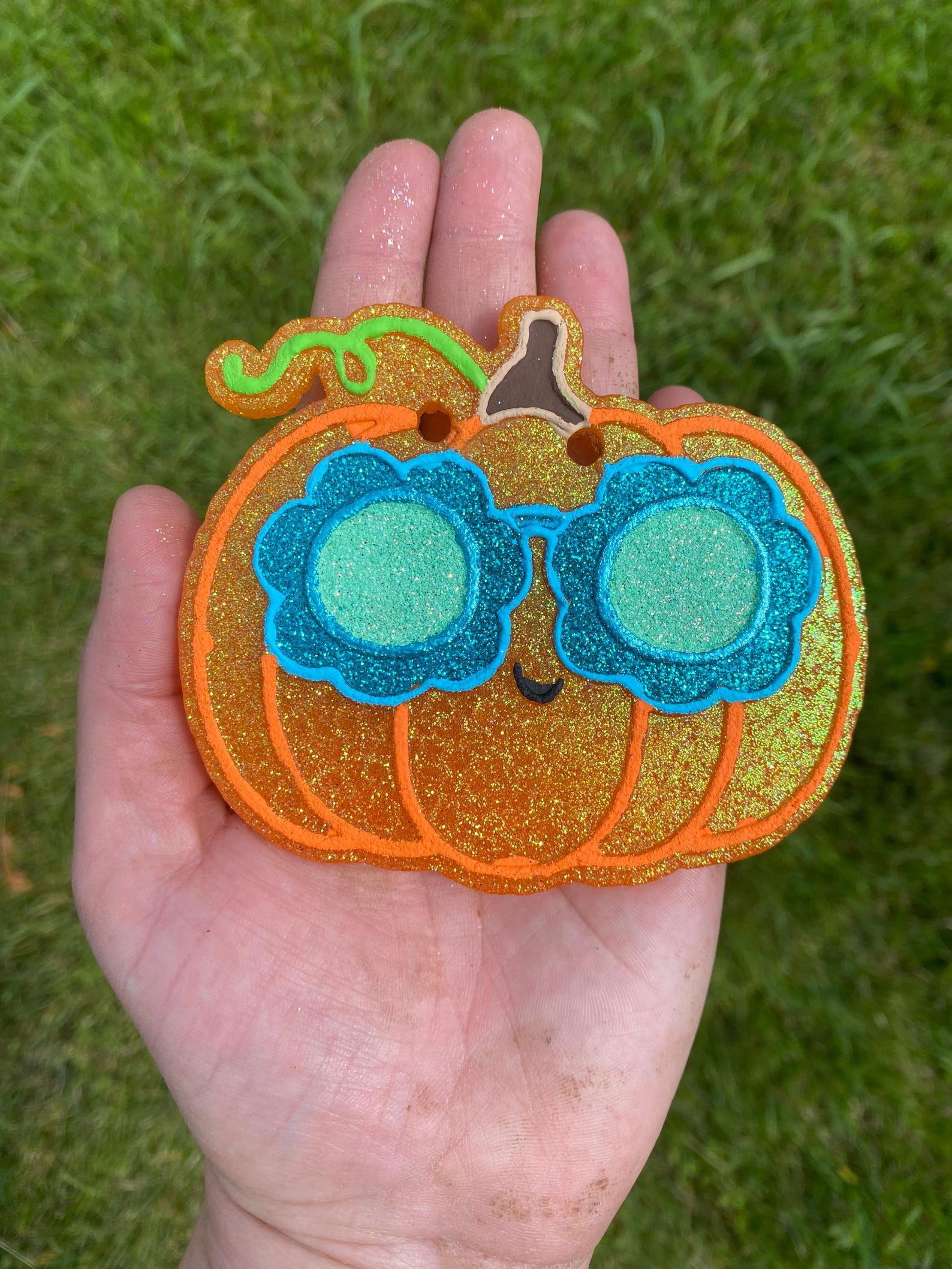 Pumpkin With Flower Glasses Mold, Freshie Mold, Fall Freshie Mold ...