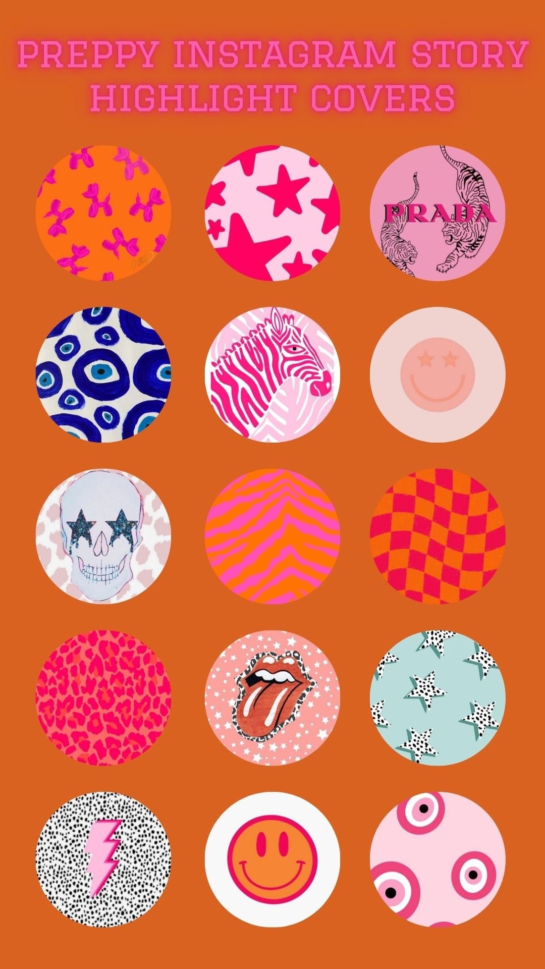 Preppy Instagram Story Highlight Covers Digital Download - Etsy