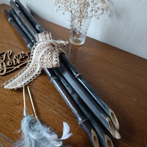 Natural Black Bamboo Bundle 22", 6 Bamboo Sticks, Dried Black Organic ...