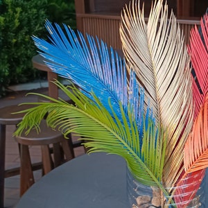 Rainbow Dried Sago Palm Leaves: Tropical Wedding Bouquet, Beach Decor ...