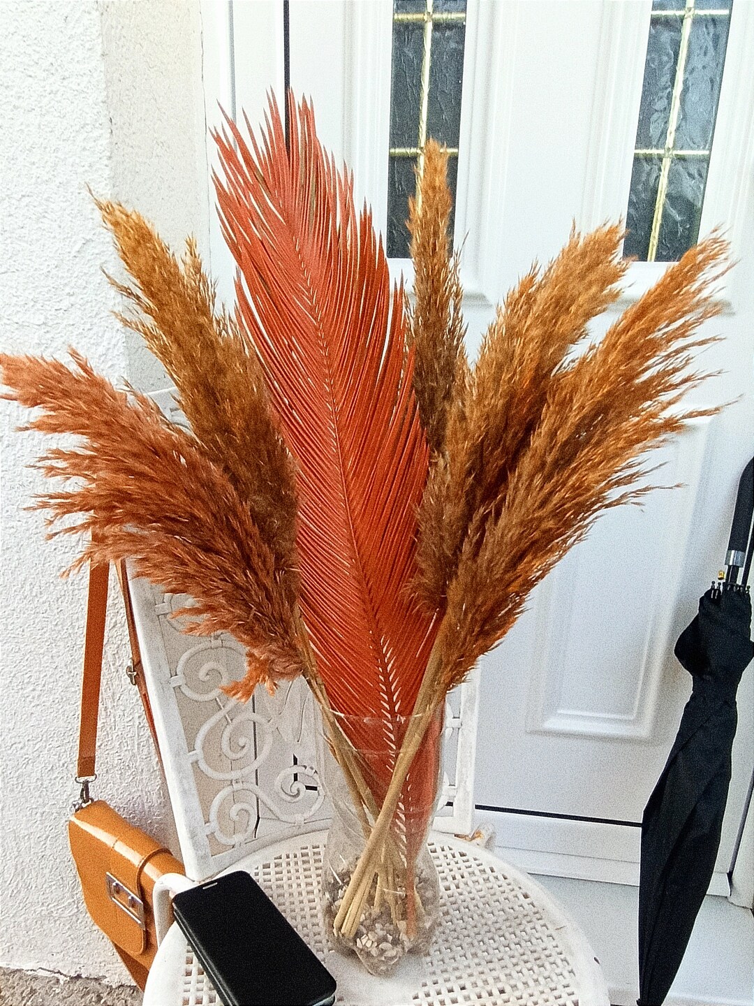 Dried Natural Fall Bunch, Mix 10 Orange Organic Branches, Rustic ...