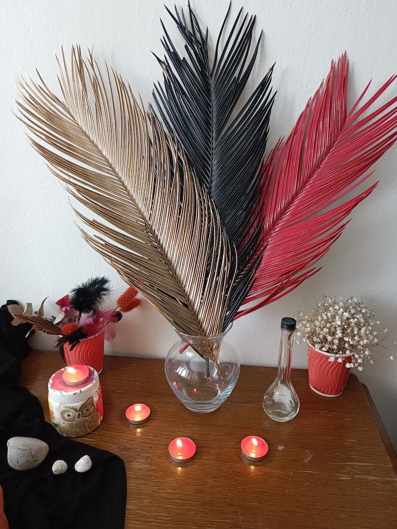 Rainbow Dried Sago Palm Leaf: Boho Tropic Wedding Aisle Arrangement - Etsy