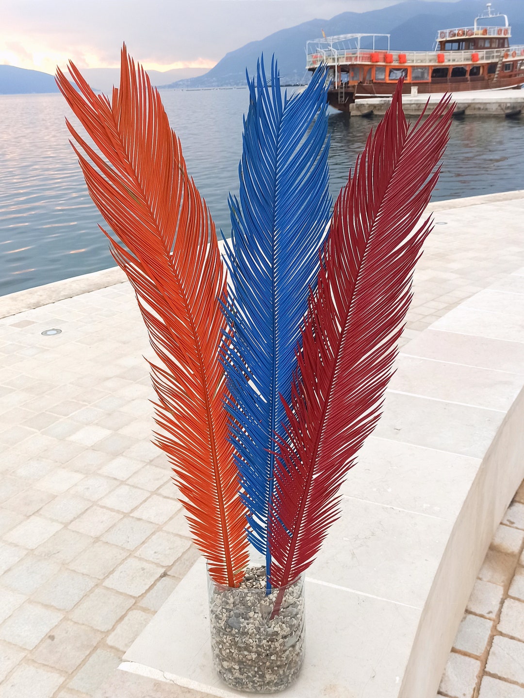 Dried Colorful Palm Leaves, Organic Tropical Sago Palm Leaf, Natural ...