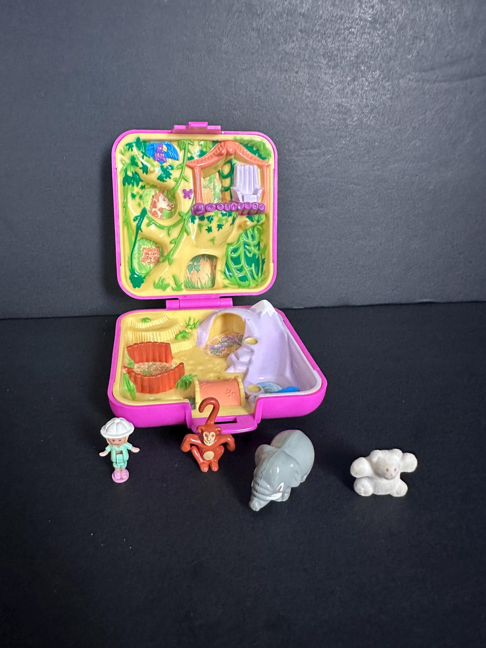 Vintage Polly Pocket Set wild Zoo World Compact Polly Pocket Bluebird ...