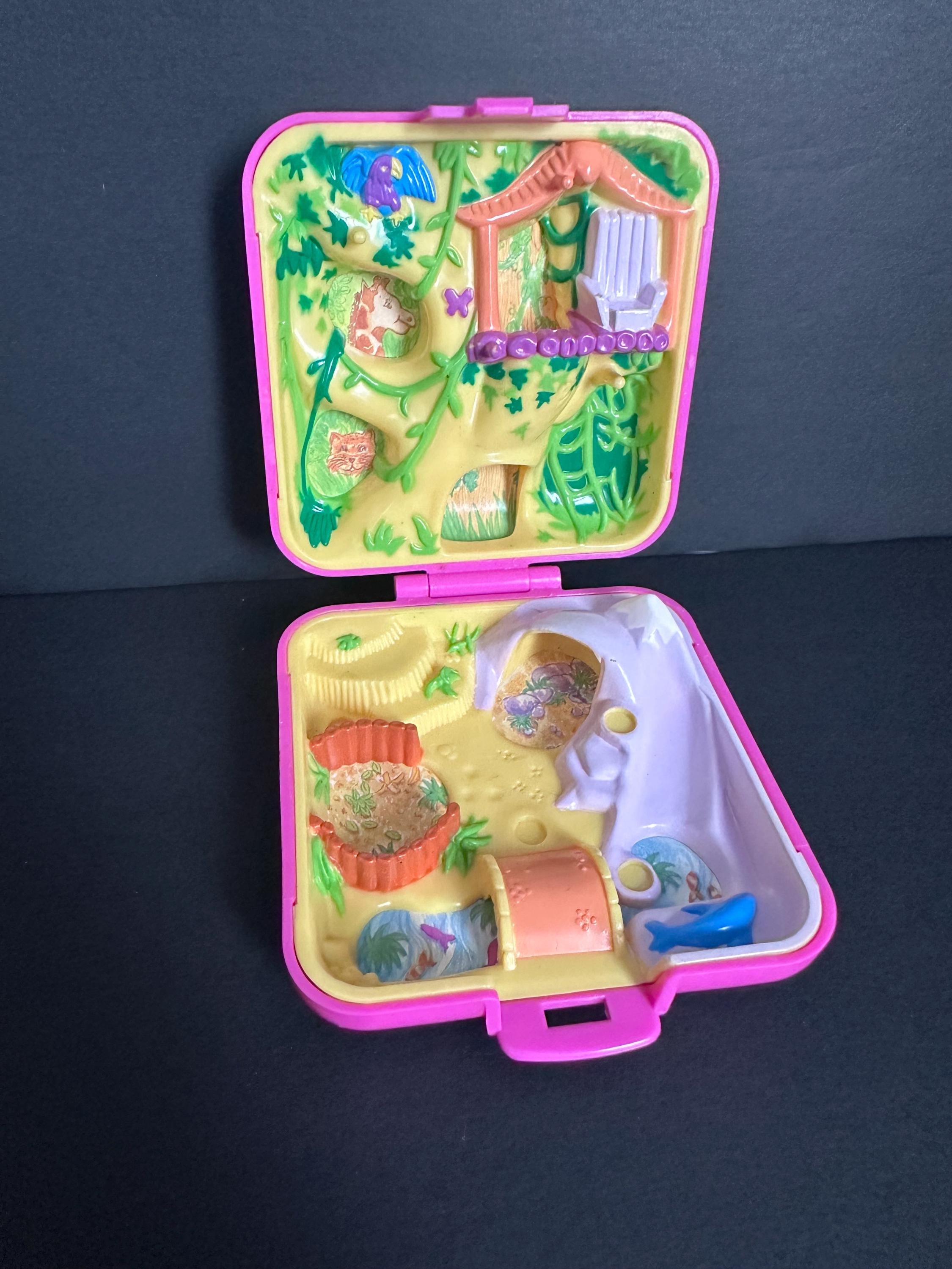Vintage Polly Pocket Set wild Zoo World Compact Polly Pocket Bluebird ...