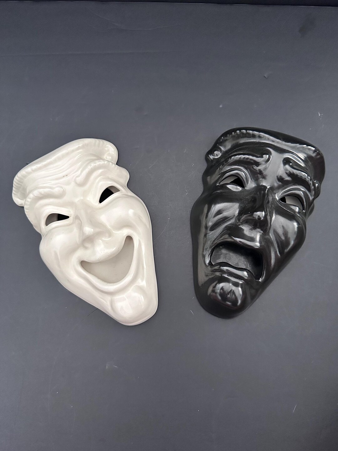 Artist Signed Vintage Ceramic Comedy and Tragedy Masks - Etsy