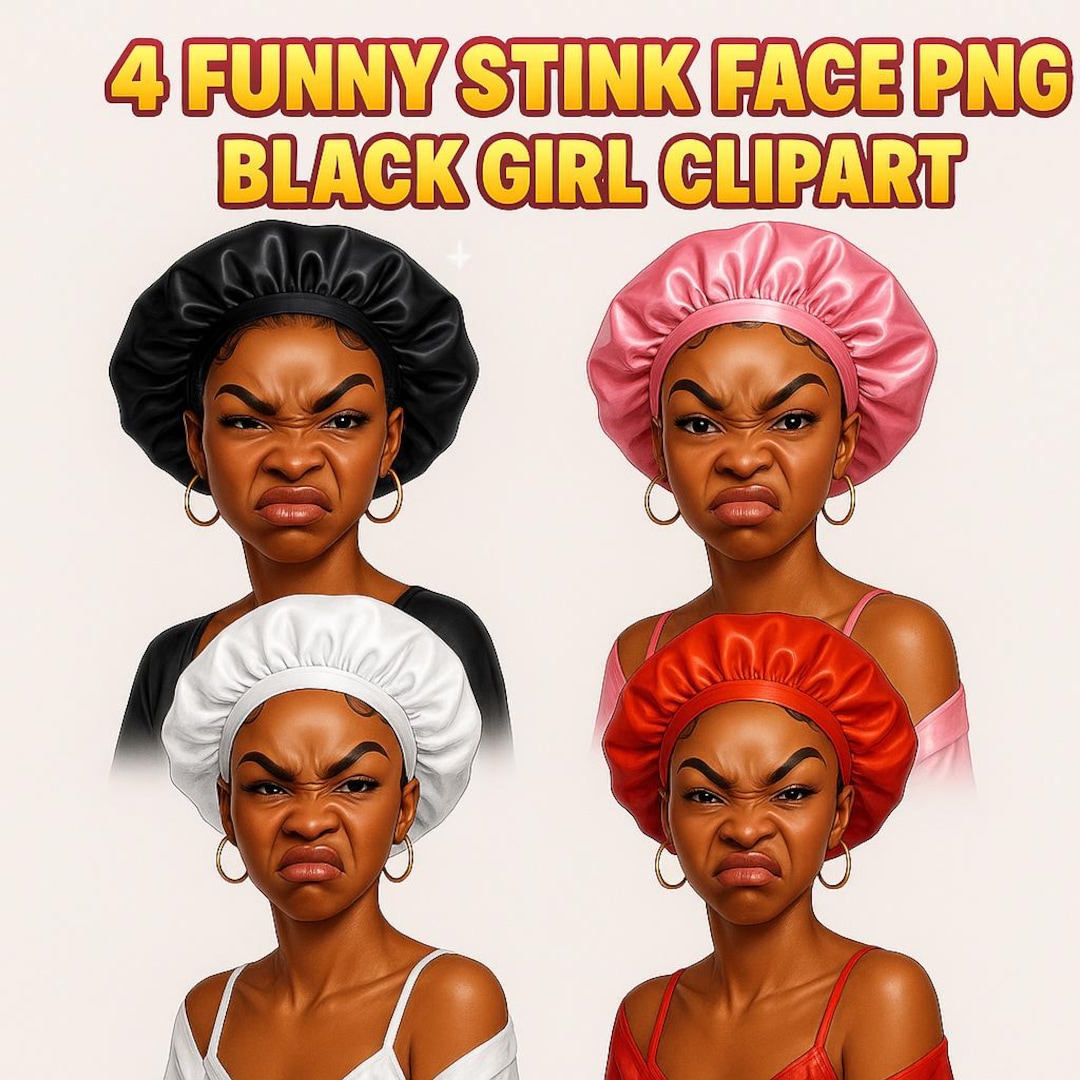 Funny Stink Face PNG – Black Girl Clipart, Sassy Sarcasm “respectfully ...