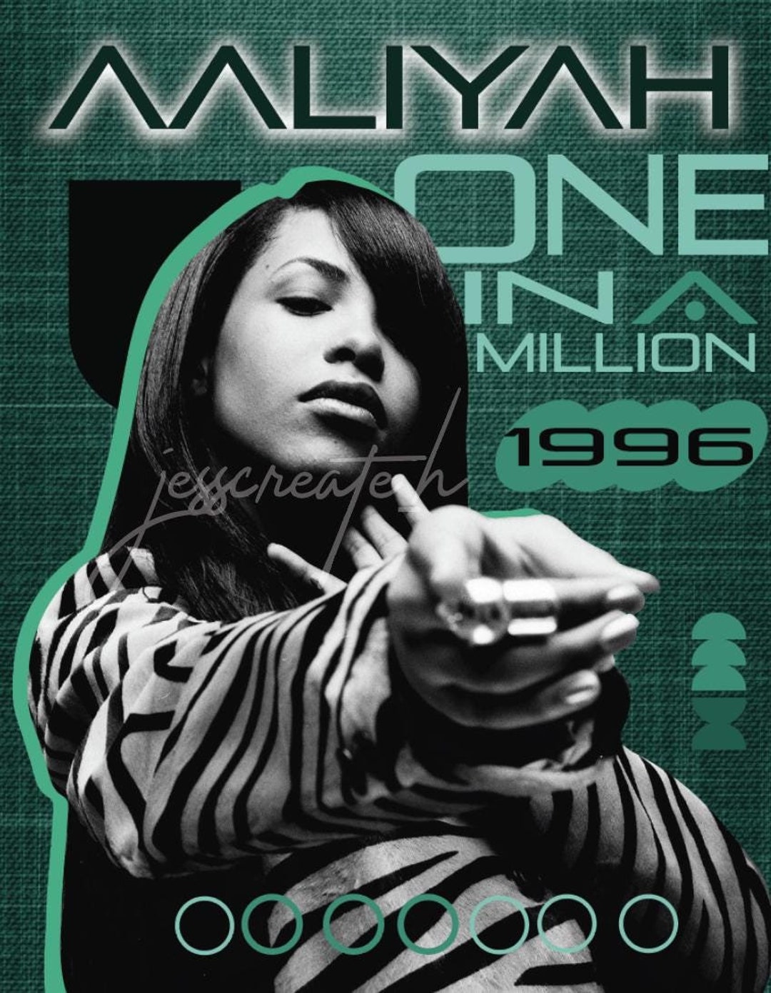 Aaliyah R&B Poster, Digital Art Print, Music Wall Art, Typography - Etsy