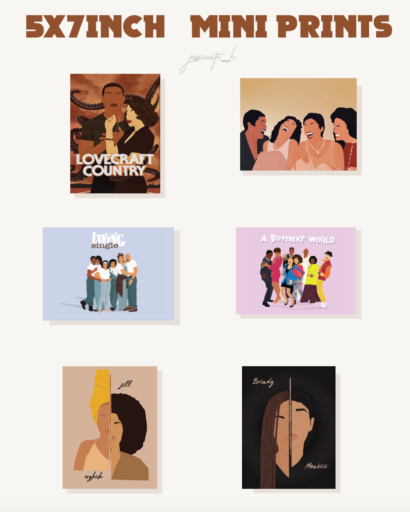 Black Art Mini Prints 5x7 In - Etsy