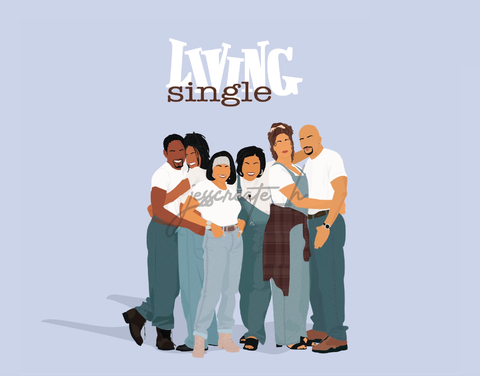 A Different World & Living Single Wall Art Set 8x10inch | Etsy