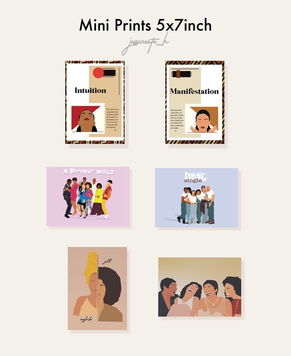 Black Art Mini Prints 5x7 in | Etsy