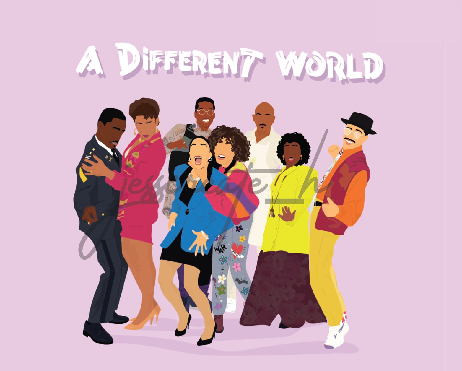 A Different World & Living Single Wall Art Set 8x10inch | Etsy