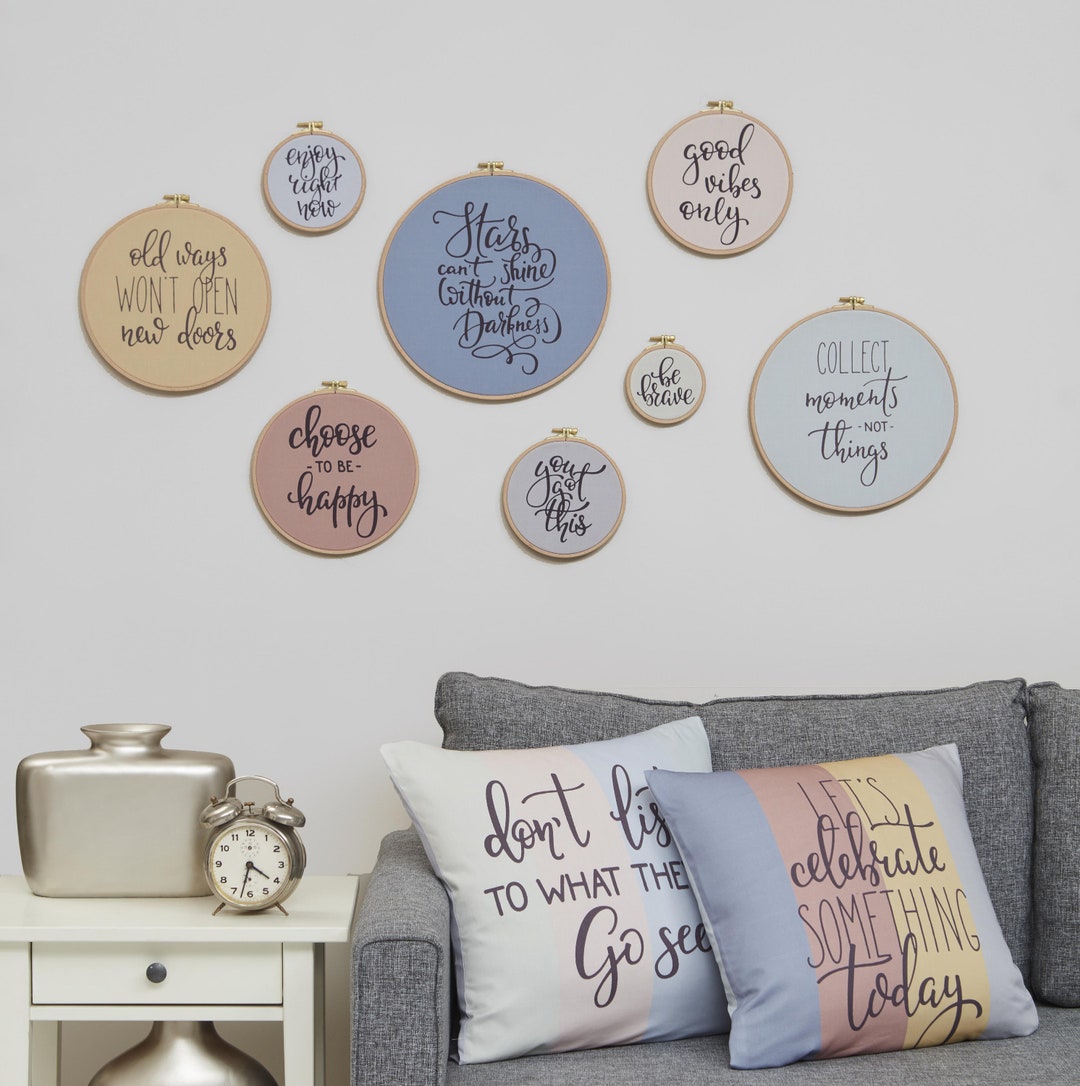 Motivate Yourself Octa,wall Decor Hoops,pillow Covers,embroidery Hoop ...