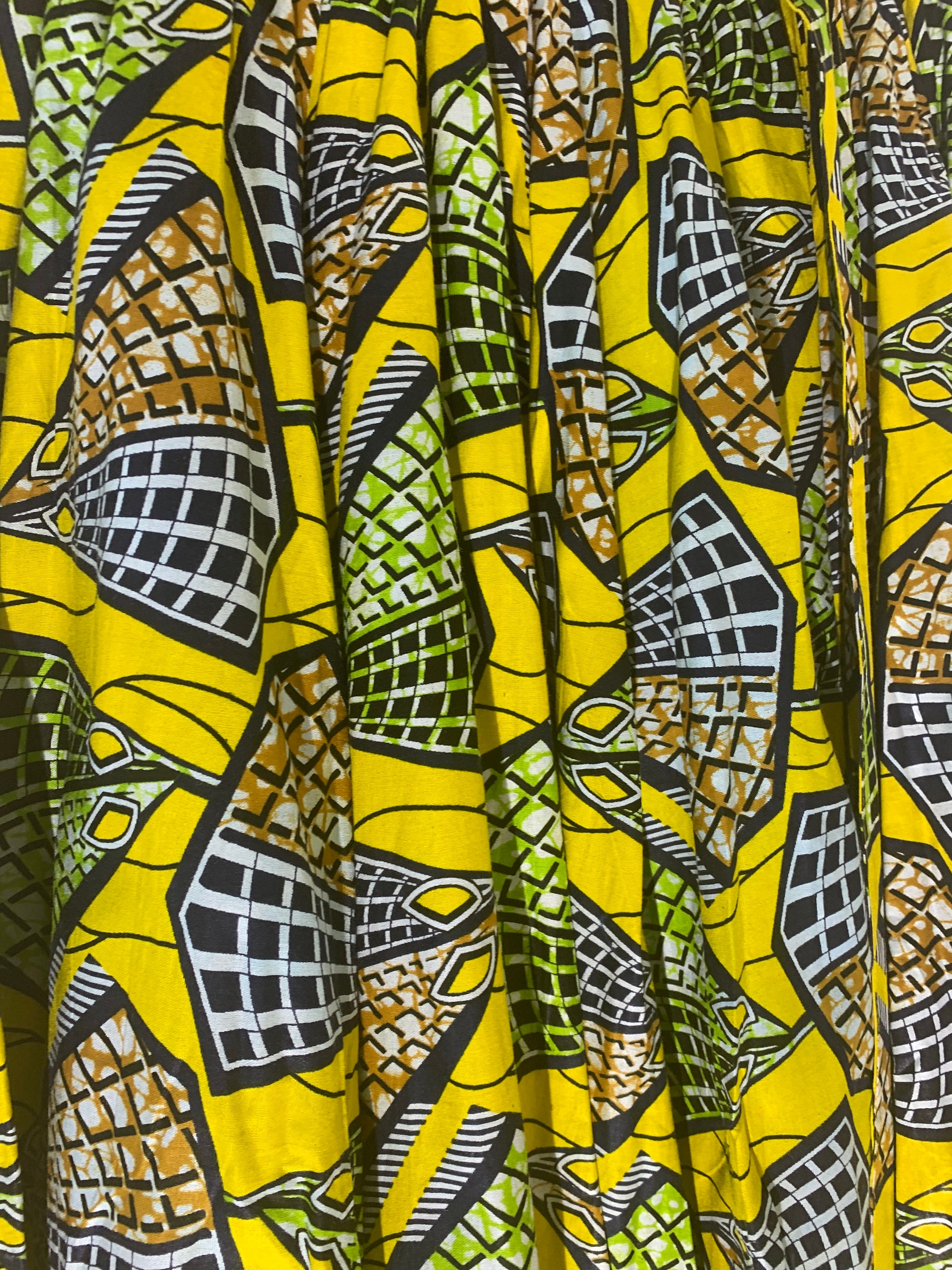 Yellow African Print Skirt - Etsy
