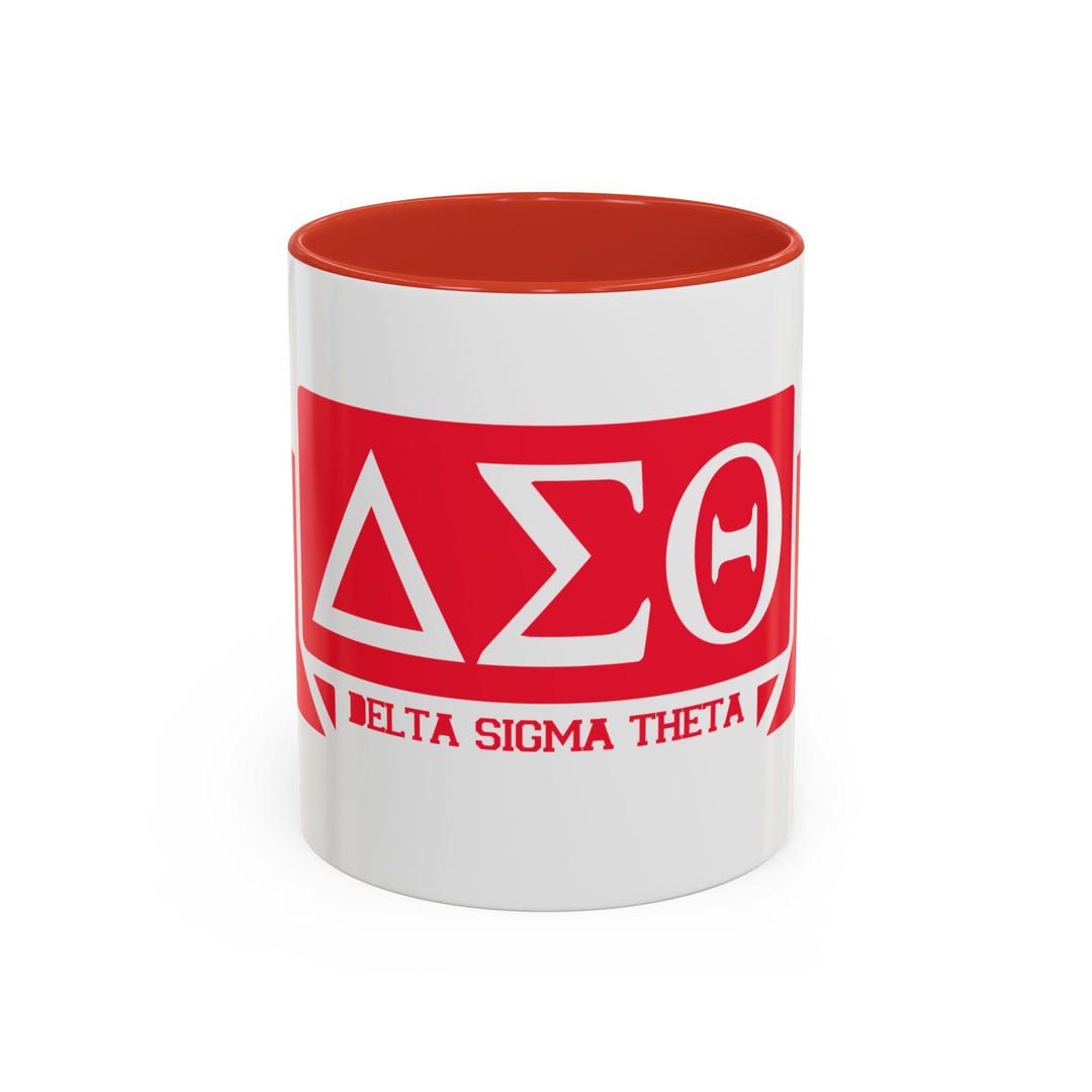 Delta Sigma Theta Greek Letters Mug | Accent Coffee Mug - Etsy