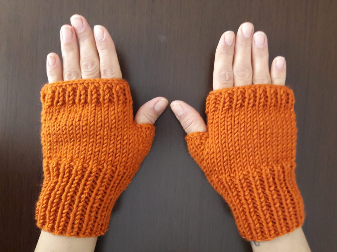 ORANGE Fingerless Gloves, Fingerless Gloves for Women, Fingerless ...