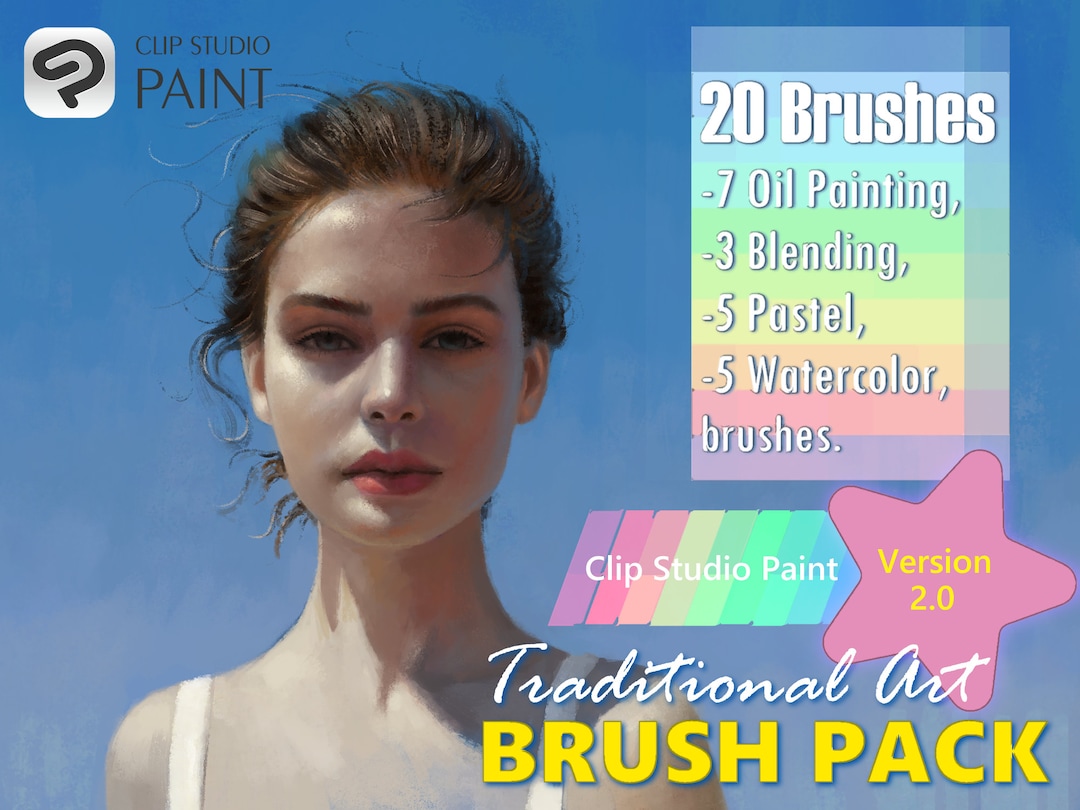 Clip Studio Paint Brushes, Traditional Art Brushes, Textured Brushes, Pastel, Watercolor, Oil ...