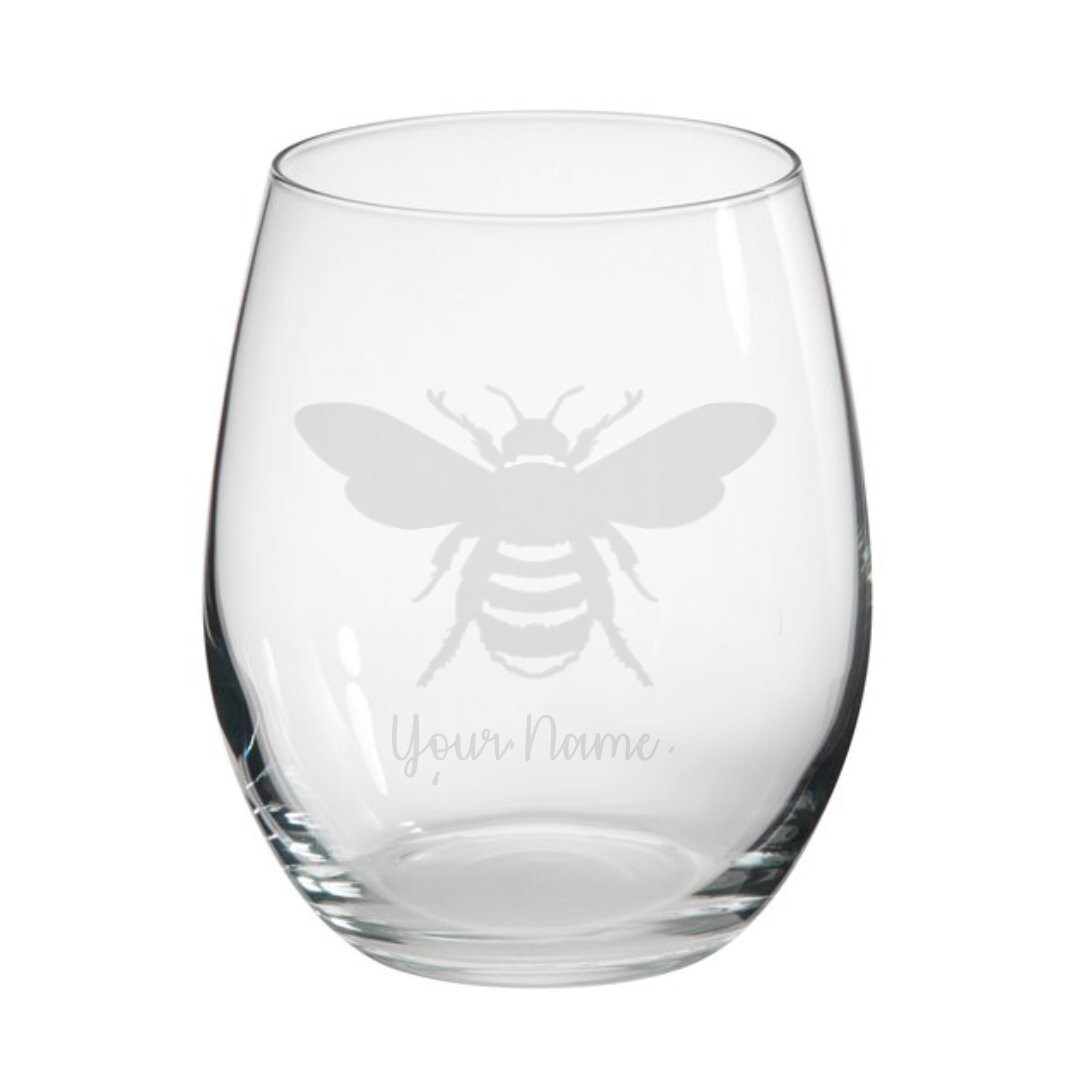 Personalised Bee Engraved Stemless Glass, Bee Gift, Bee Glass, Beekeeper Gifts, Bee Lover - Etsy