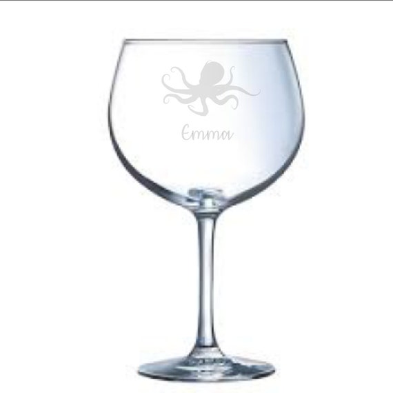 Personalised Octopus Engraved Gin Glass Octopus Gift Octopus | Etsy