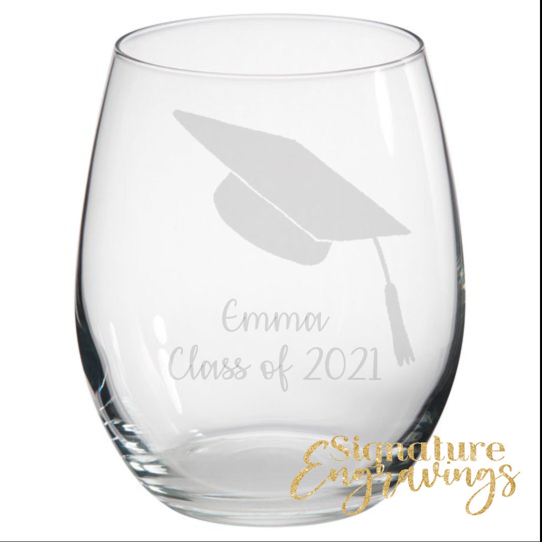 Personalised Graduation Engraved Stemless Glass Graduation | Etsy
