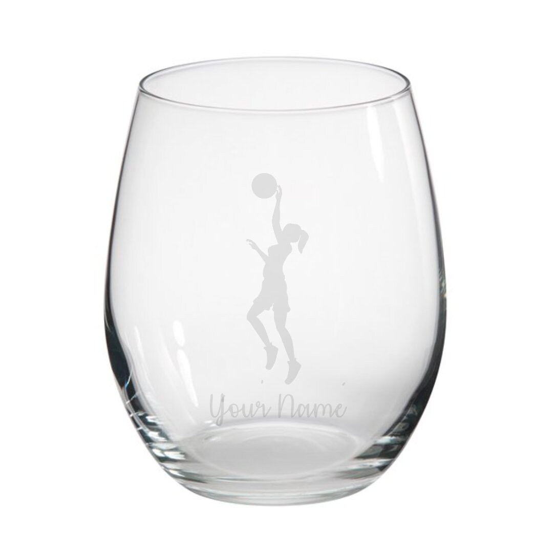 Personalised Female Basketball Player Engraved Glass, Basketball Gift ...