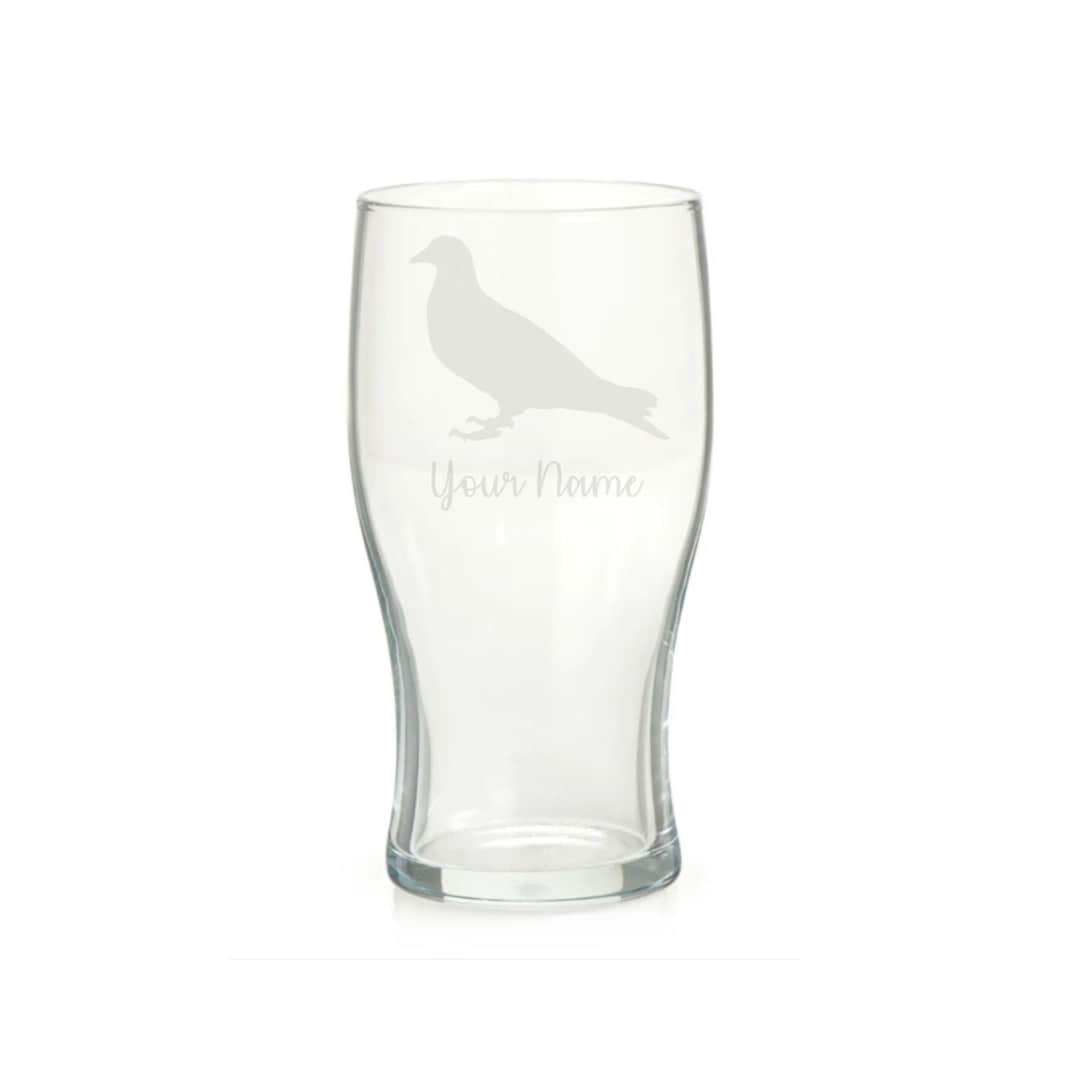 Personalised Pigeon Engraved Pint Glass, Pigeon Gift, Pigeon Glass ...