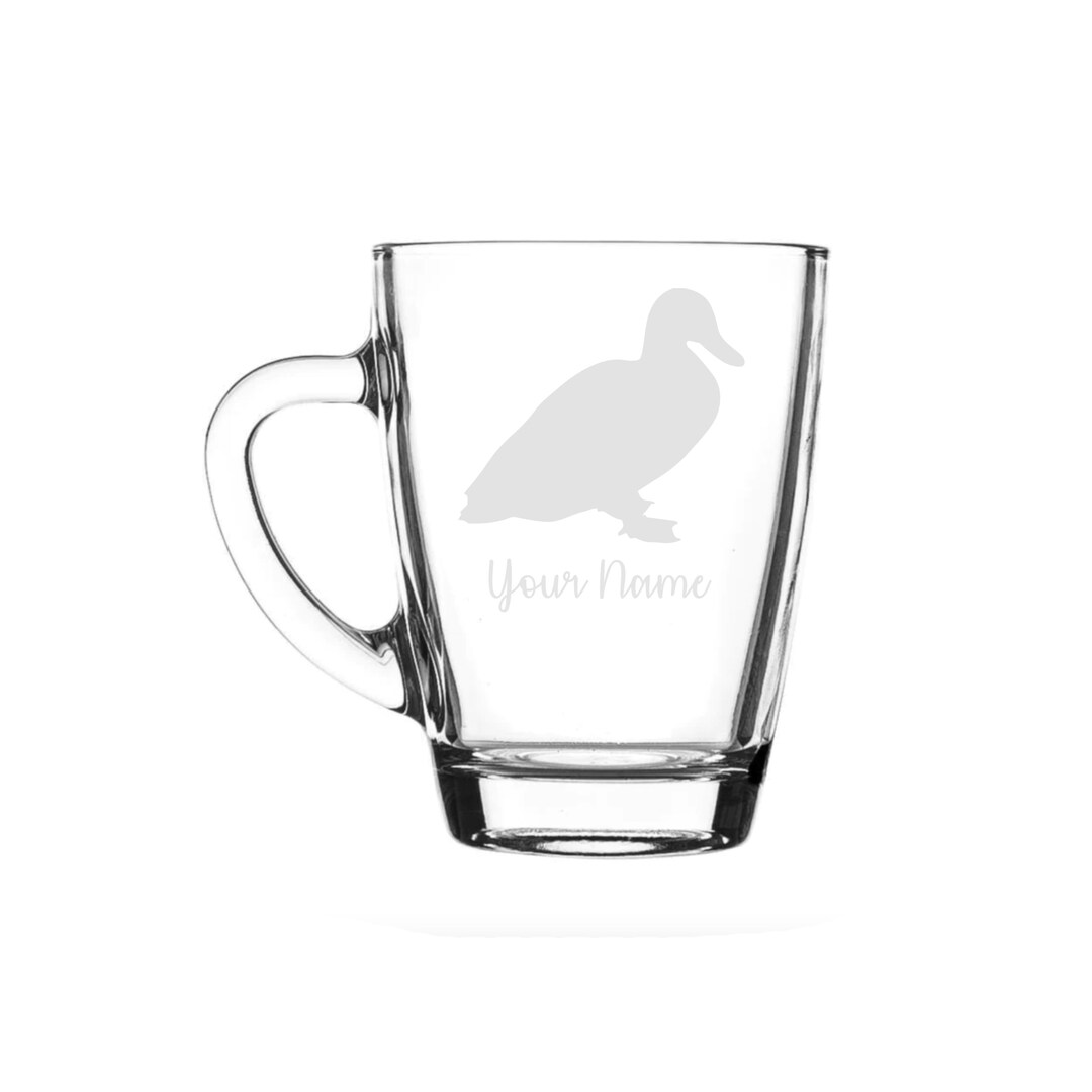 Personalised Duck Engraved Glass Mug, Duck Gift, Duck Glass, Duck Gifts ...