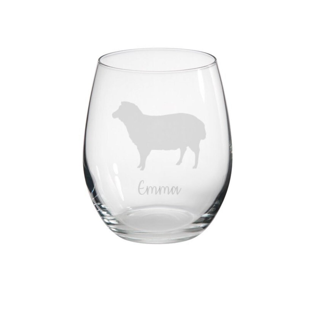 Personalised Sheep Engraved Stemless Glass, Sheep Gift, Sheep Glass ...