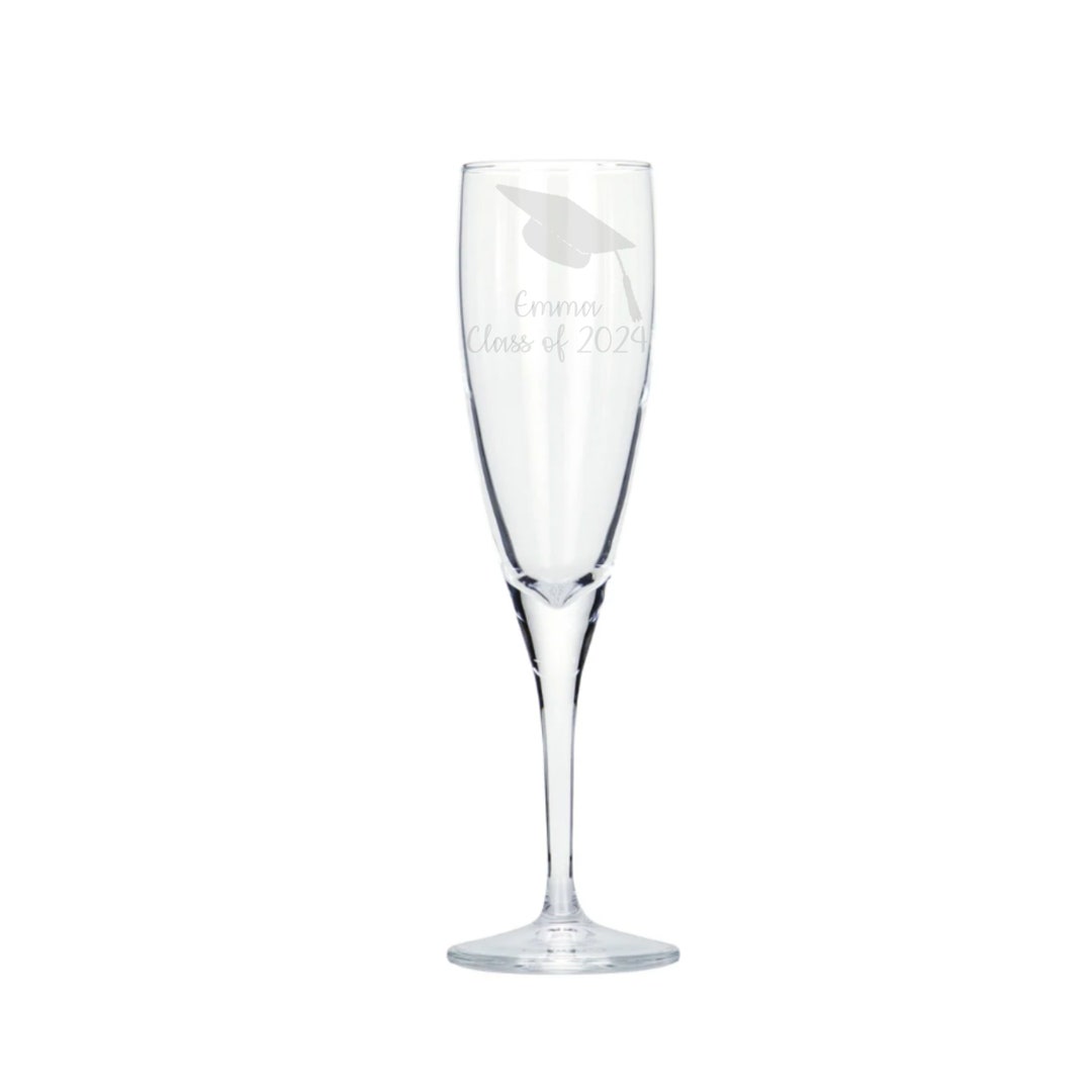 Personalised Graduation Engraved Champagne Glass, Graduation Gift ...