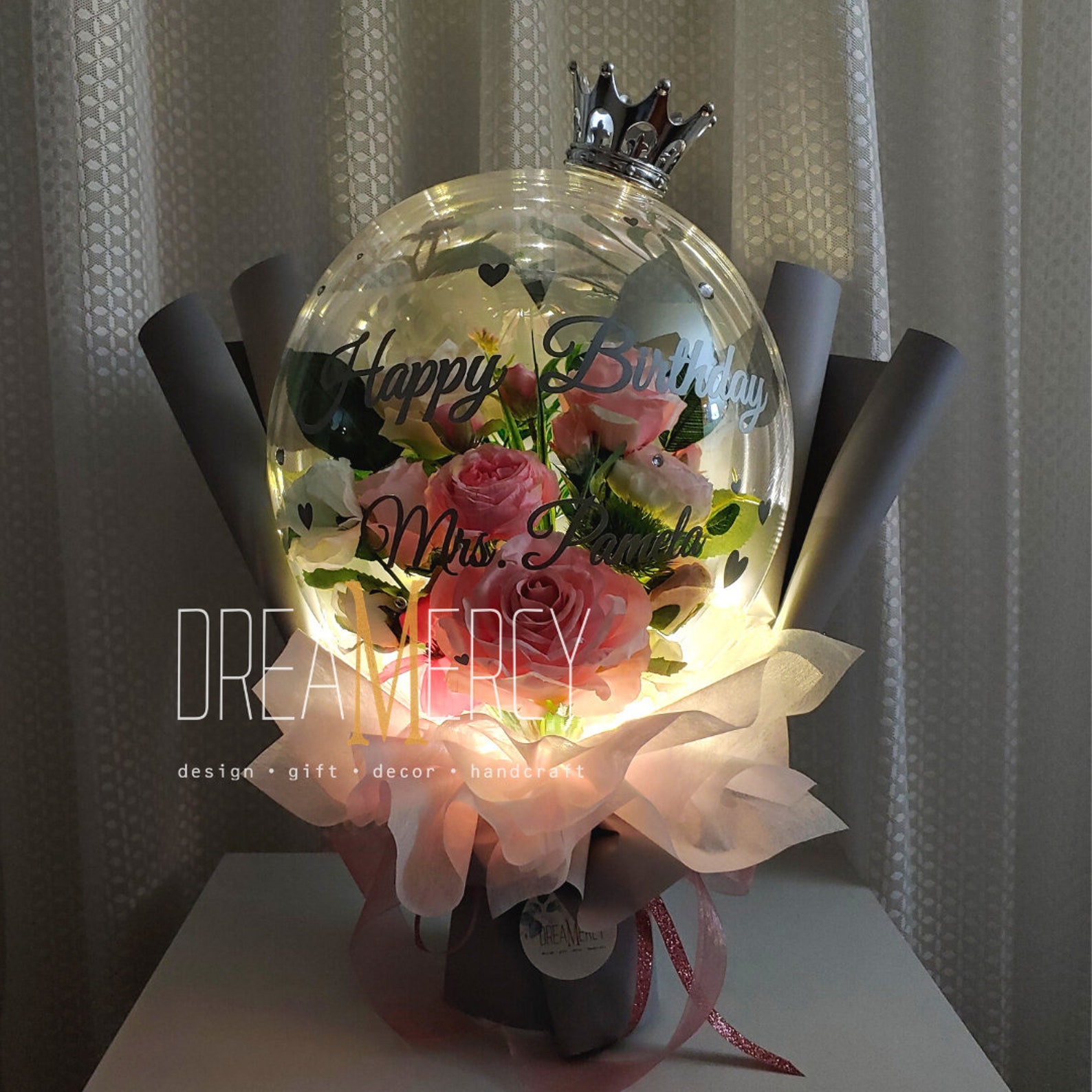 Flower Balloon Bouquet LED Lights Flower Bouquet Premium - Etsy