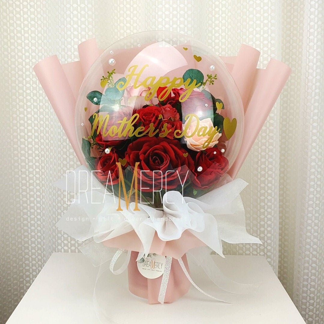 Flower Balloon Flower Bouquet Surprise Gift Unique Gift - Etsy