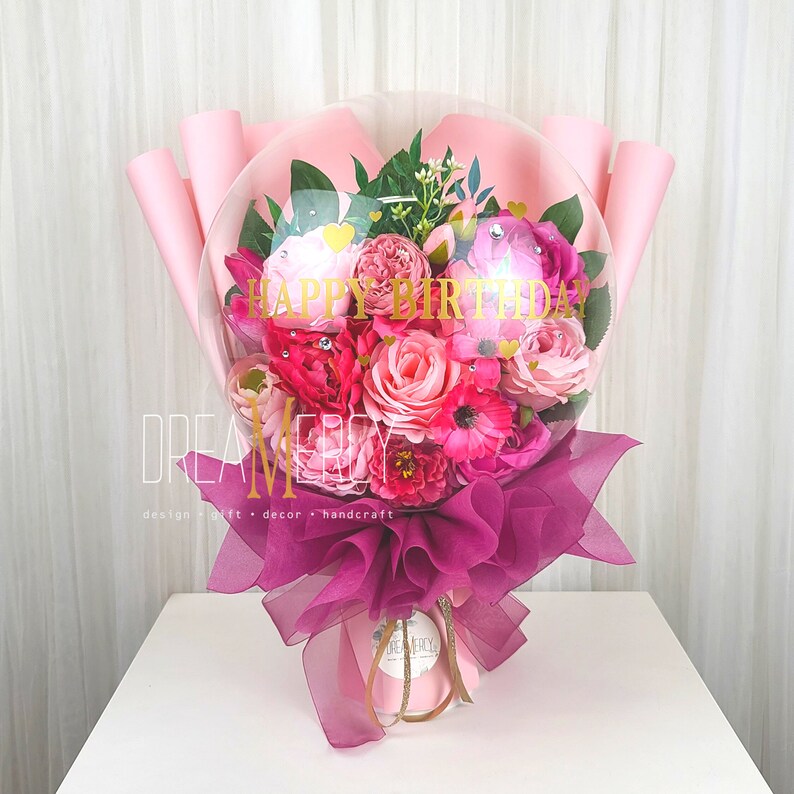 Flower Balloon Bouquet, LED Lights, Flower Bouquet, Premium Gift ...
