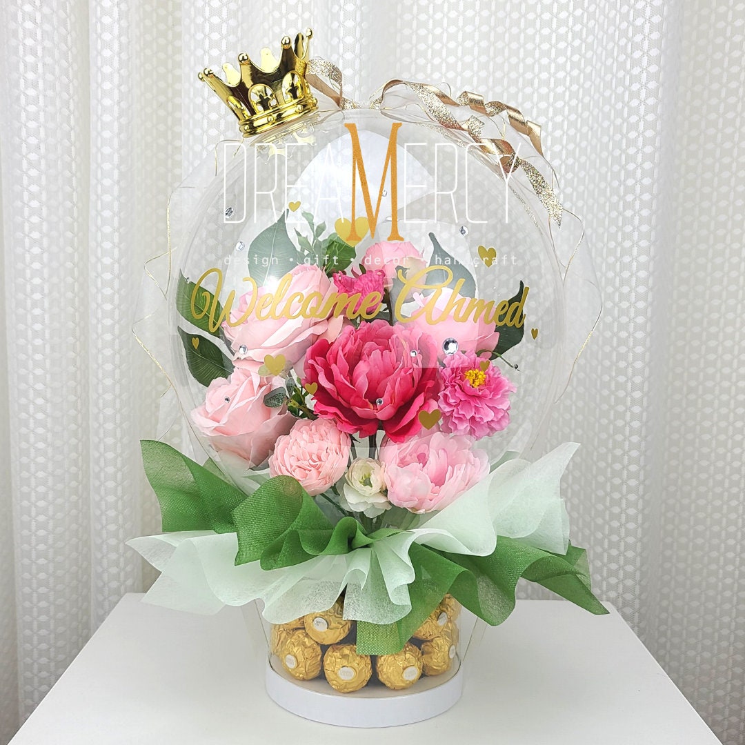 Flower Balloon Gift Box, Flower in Balloon, Balloon Flower, Candy ...