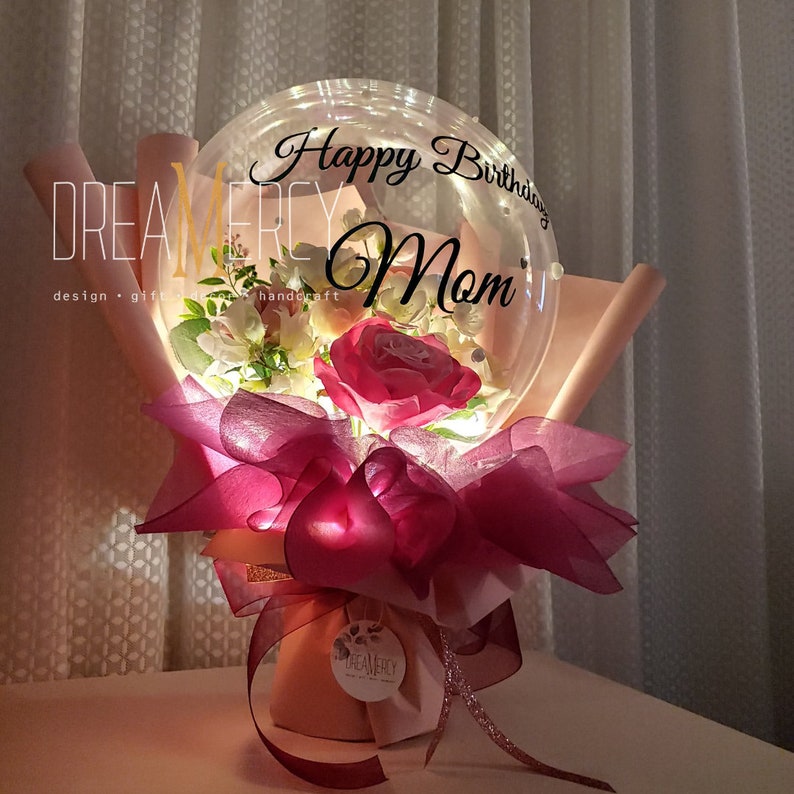 Flower Balloon Bouquet LED Lights Flower Bouquet Premium - Etsy