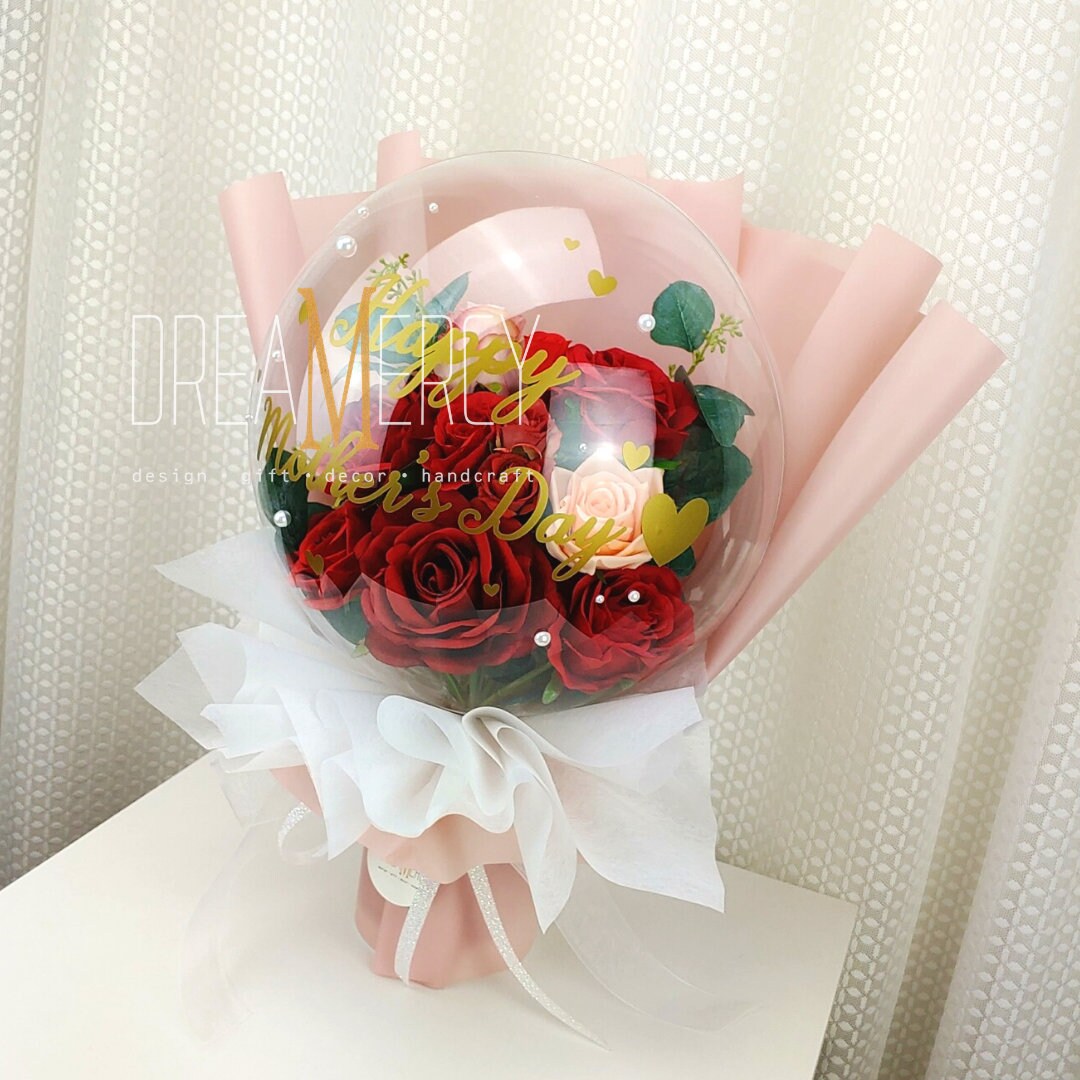 Flower Balloon Flower Bouquet Surprise Gift Unique Gift - Etsy
