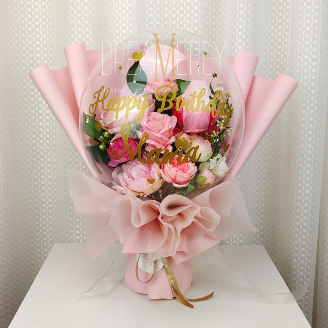 Flower Balloon Bouquet Flower Bouquet Centerpiece Proposal - Etsy