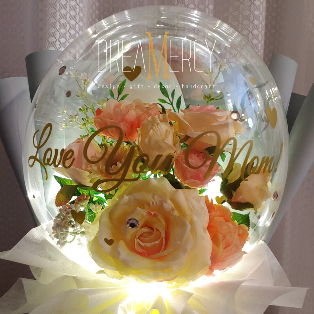 Flower Balloon Bouquet LED Lights Flower Bouquet Premium | Etsy