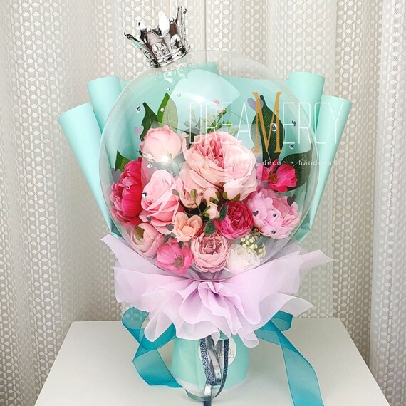 Flower Balloon Bouquet LED Lights Flower Bouquet Premium - Etsy
