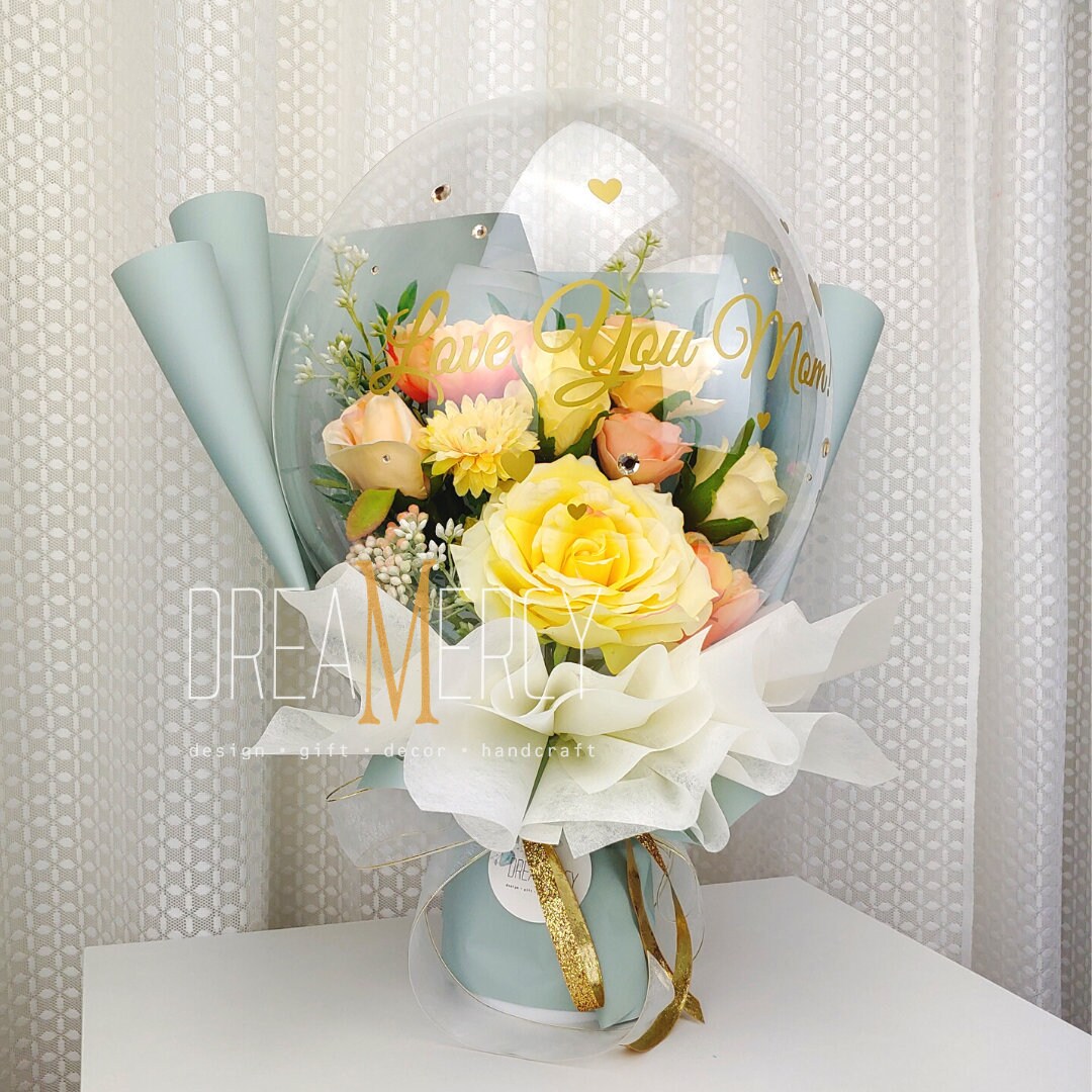 Flower Balloon Bouquet LED Lights Flower Bouquet Premium | Etsy