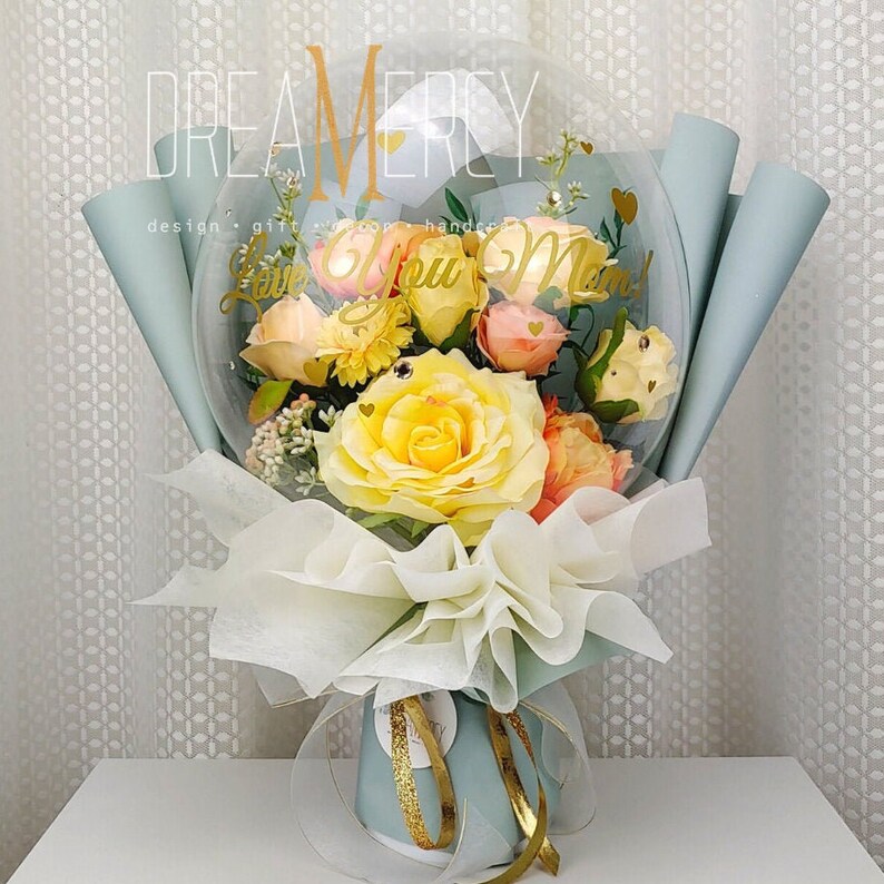 Flower Balloon Bouquet LED Lights Flower Bouquet Premium - Etsy