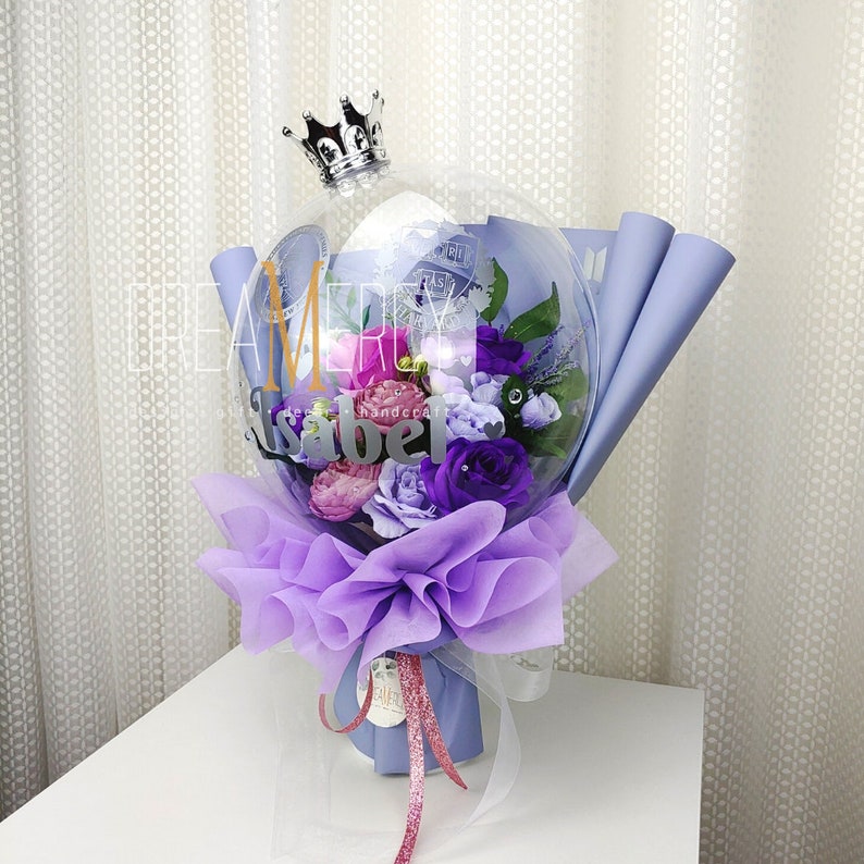 BTS Balloon Flower Balloon Bouquet LED Light Flower - Etsy