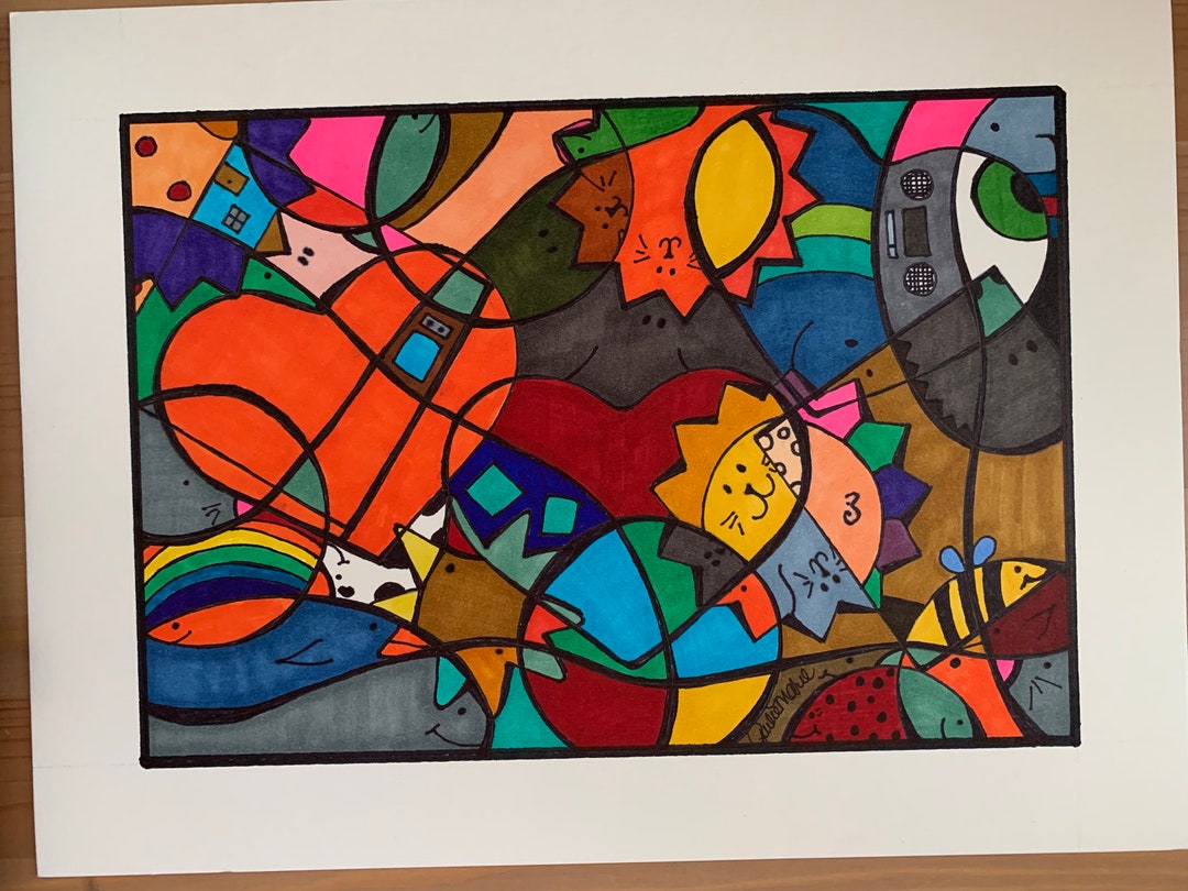 Rainbow Hidden Picture Artwork - Etsy