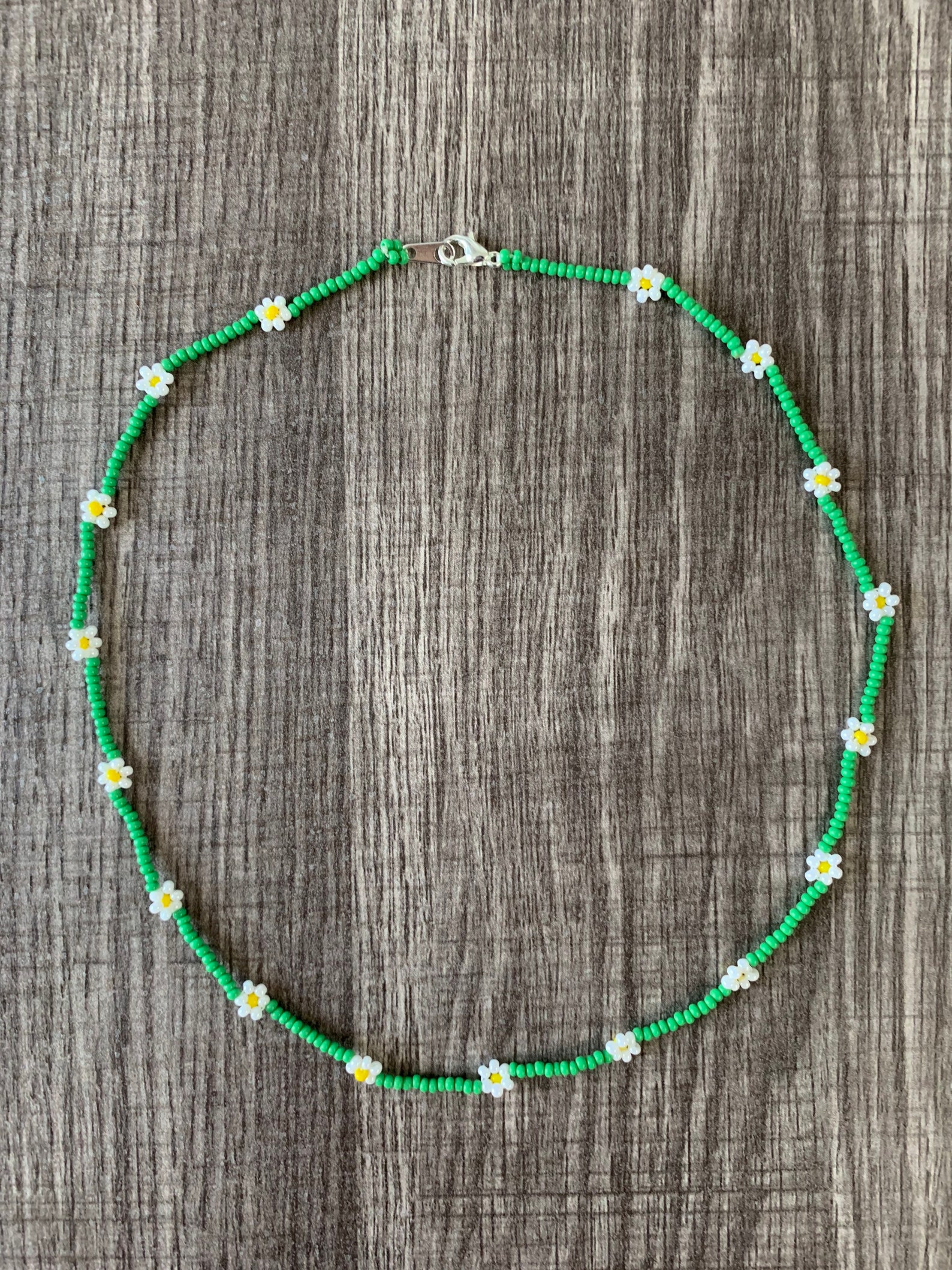 Daisy Flower Seed Bead Necklace Colorful Dainty Jewelry Choker ...
