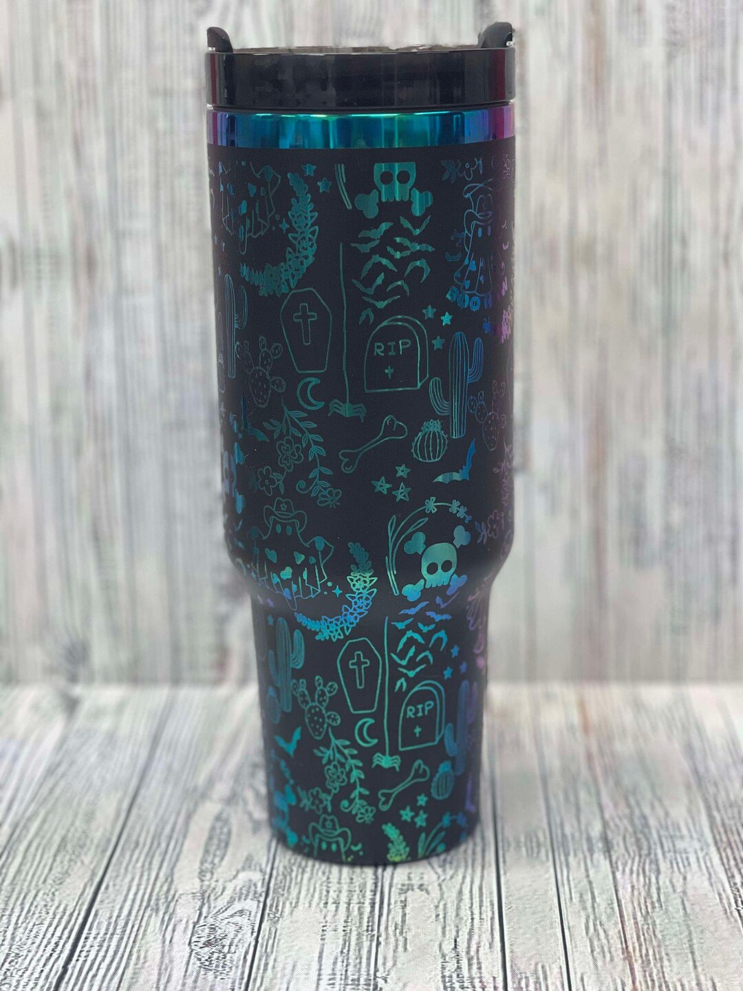 Western Boo Rainbow Tumbler40 Oz Dupe Cactus Gift Halloween - Etsy