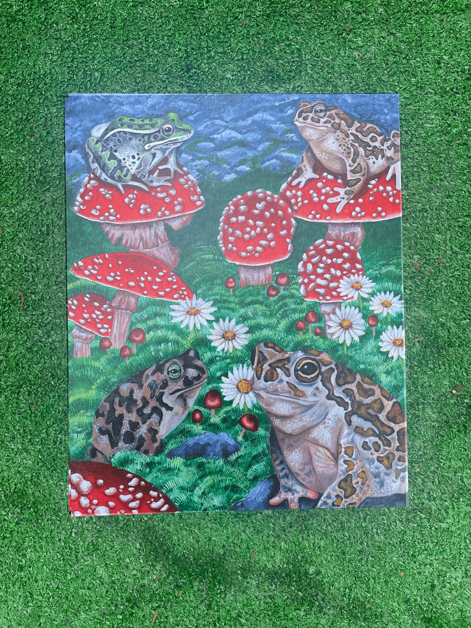 Frogs in the Meadow Print - Etsy UK