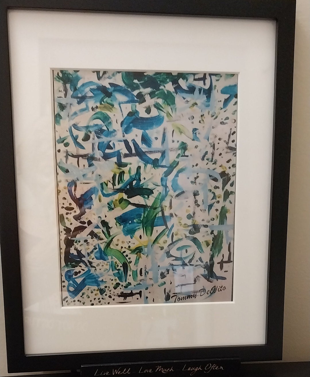 Abstract, Blue Tones, Reproduction. 11x14 Glass Front Gallery Frame ...